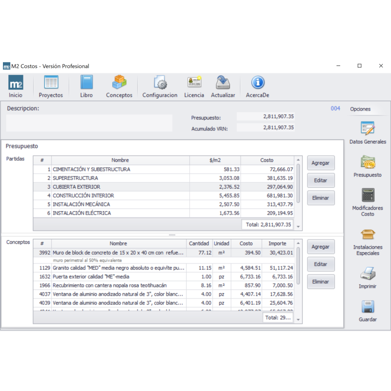 Software M2 Profesional $500